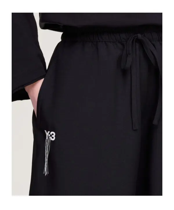 Y3 Sport Uniform Raw Cut 3-stripes Shorts - Black