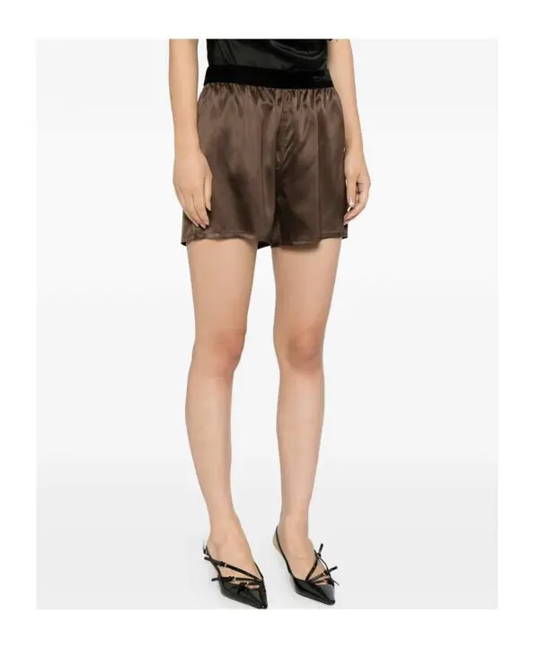 TOM FORD Satin Boxer Shorts - Brown