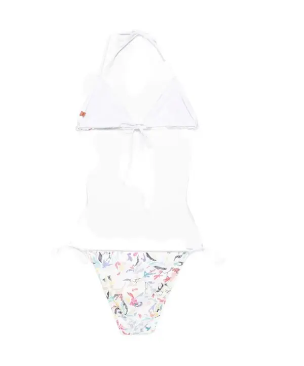 Missoni Floral Print Triangle Bikini - White