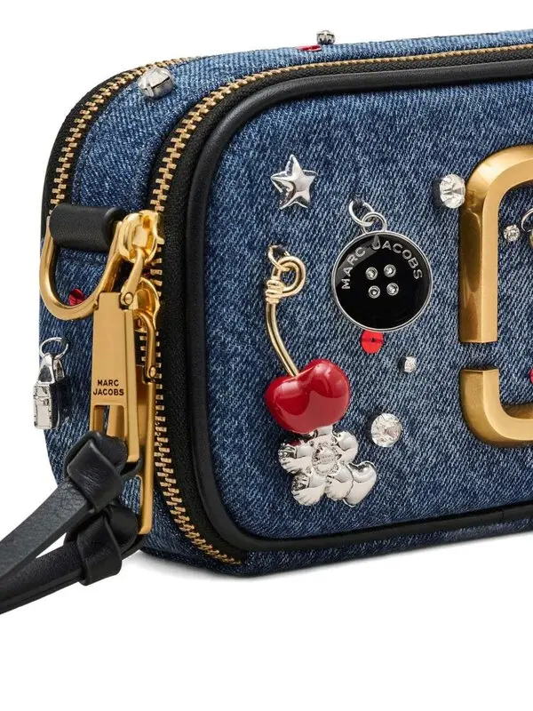 Marc Jacobs Trinket Charm Denim Snapshot Bag - Black