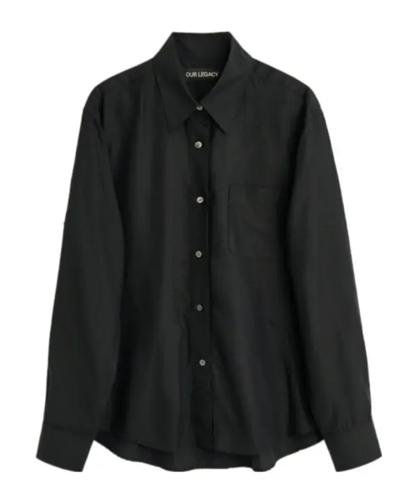 Our Legacy Pigment Dyed Button-up Shirt With Mother Of Pearl Buttons - Black