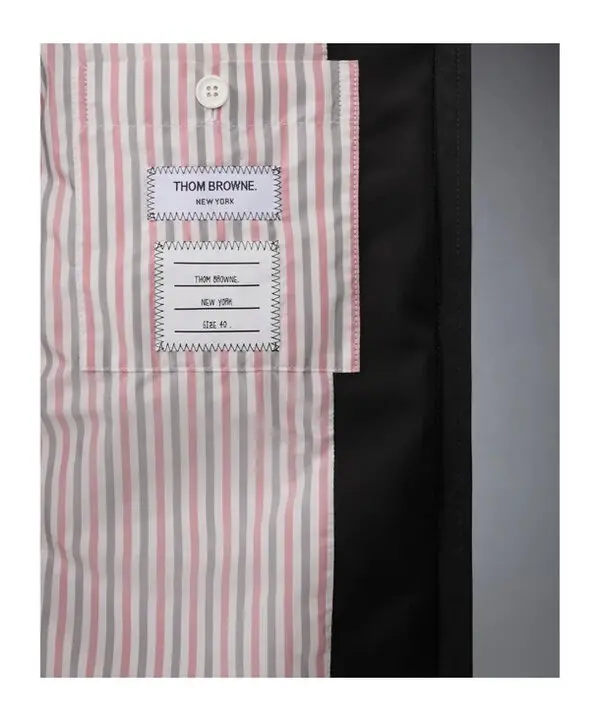 Thom Browne Zip-up Padded Coat With Drawcord Hood And Rwb Trim