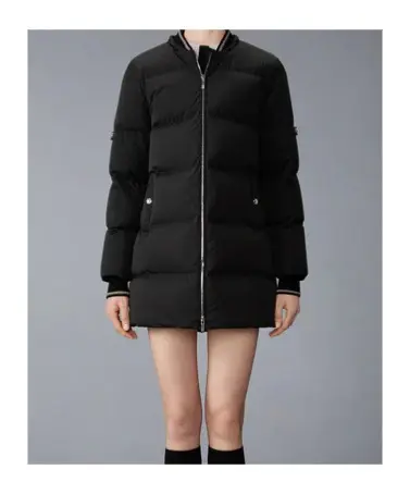 Thom Browne Zip-up Padded Coat With Drawcord Hood And Rwb Trim