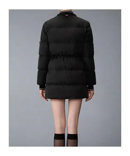 Thom Browne Zip-up Padded Coat With Drawcord Hood And Rwb Trim