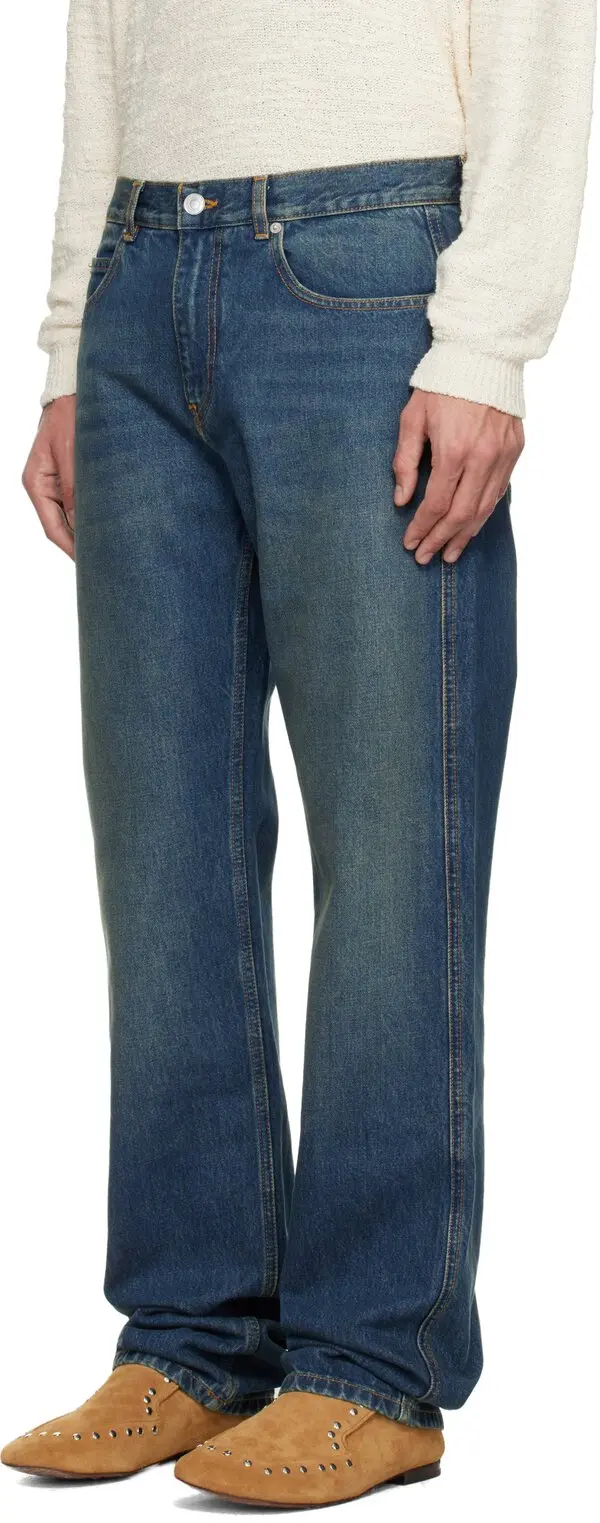 Isabel Marant Étoile Faded Detail Straight Leg Jeans