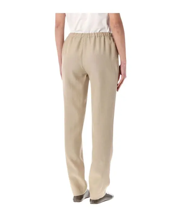 Loulou De Saison Straight-leg Pants With Elasticated Waist - Beige