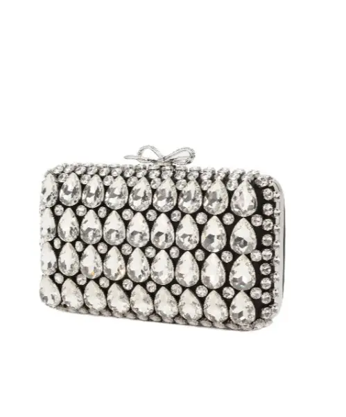 SELF-PORTRAIT Crystal Embellished Bow Clutch