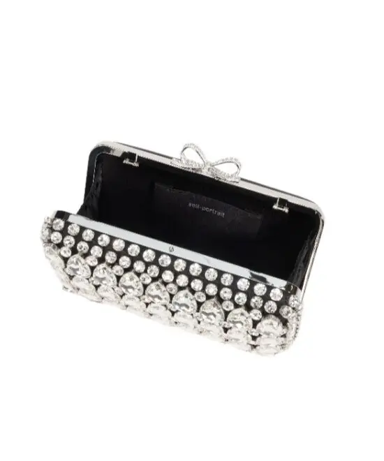 SELF-PORTRAIT Crystal Embellished Bow Clutch