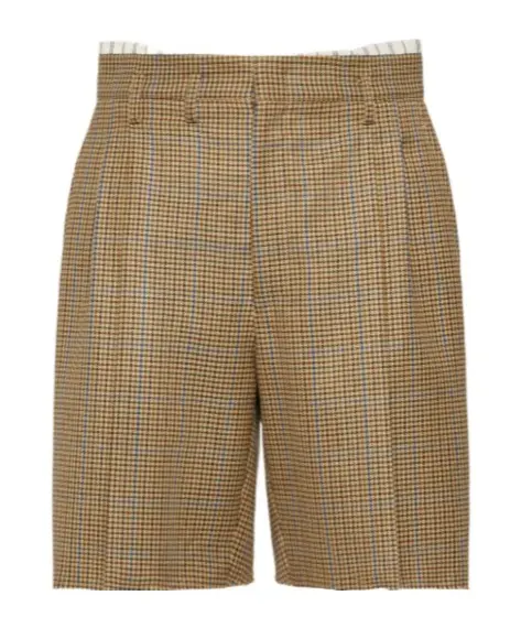 MAISON MARGIELA Tailored Plaid Shorts - Light Brown