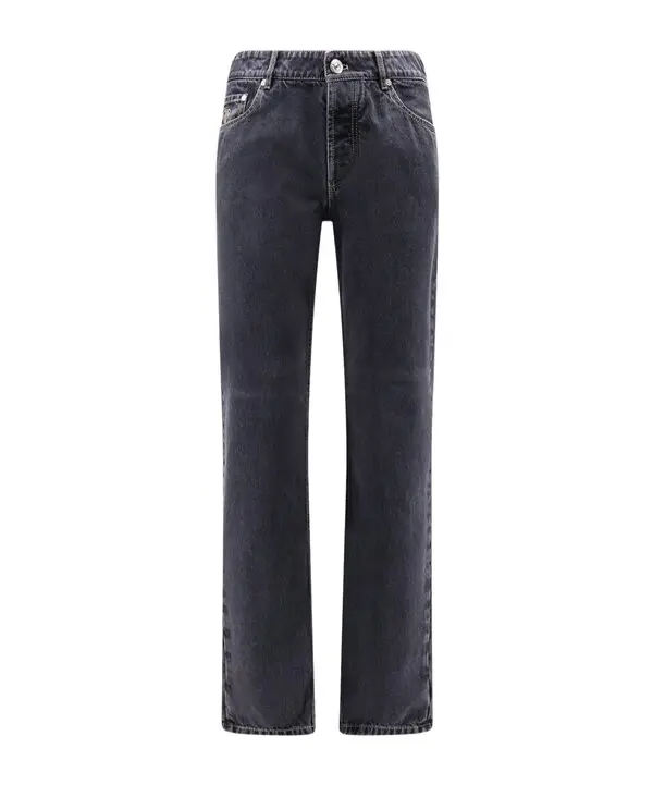 Brunello Cucinelli Logo Patch Jeans - Black