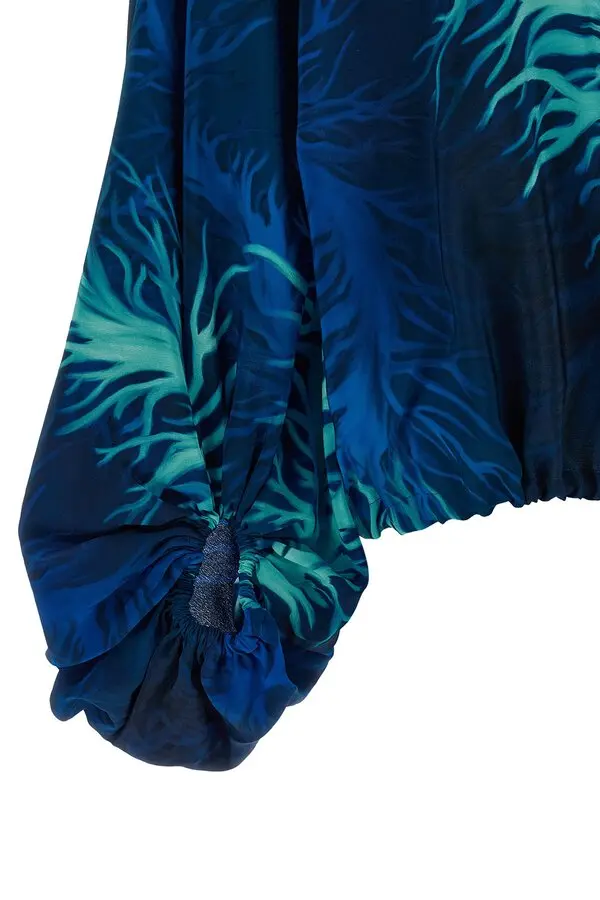 F.R.S FOR RESTLESS SLEEPERS Coral Print Puff Sleeve Shirt