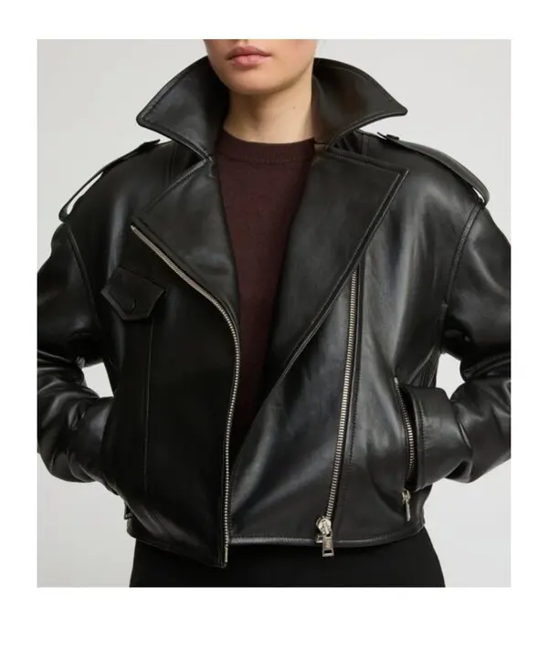 YVES SALOMON Lambskin Biker Jacket