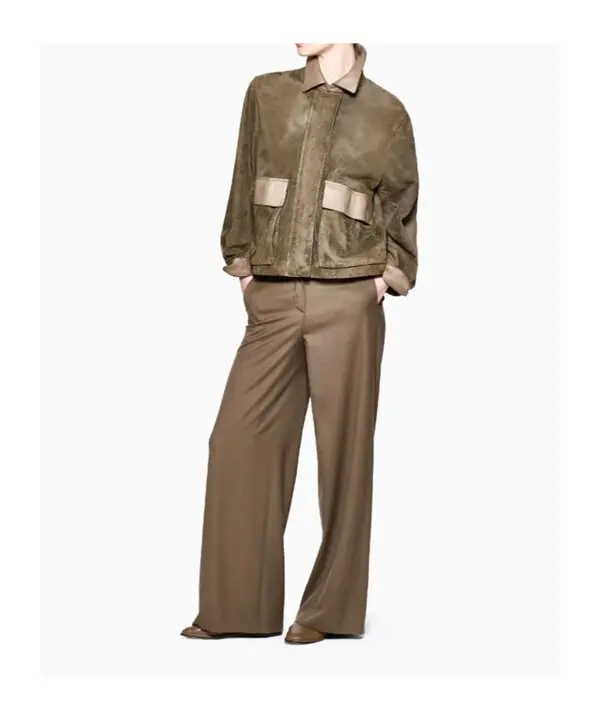 Giorgio Armani Oversized Suede And Leather Jacket