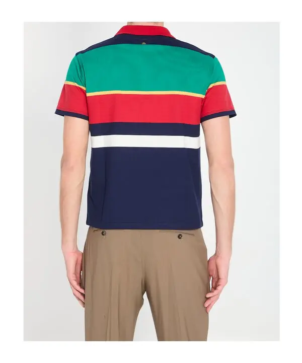 Versace Striped Short-sleeved Polo Shirt