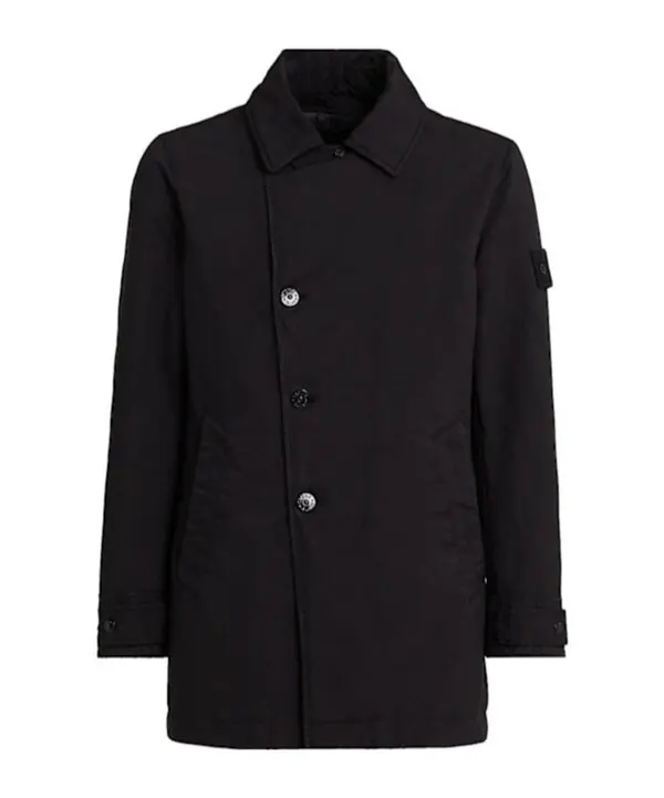 Stone Island Poly Blend Jacket With Logo Patch