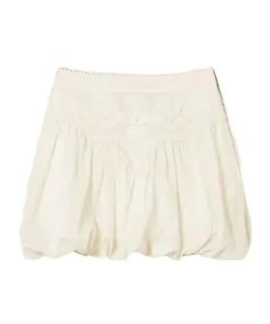 TWINSET Embroidered Mini Skirt - White