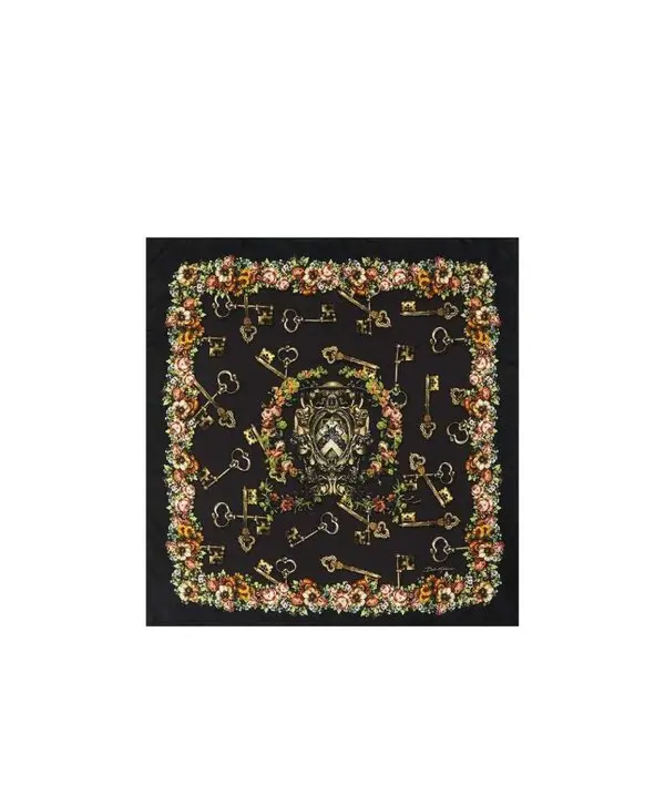 Dolce & Gabbana Silk Printed Silk Scarf - Black