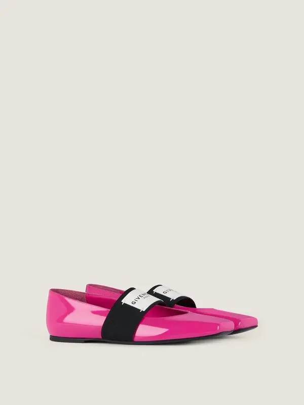 Givenchy Patent Leather Ballet Flats With Logo Strap - Fuchsia