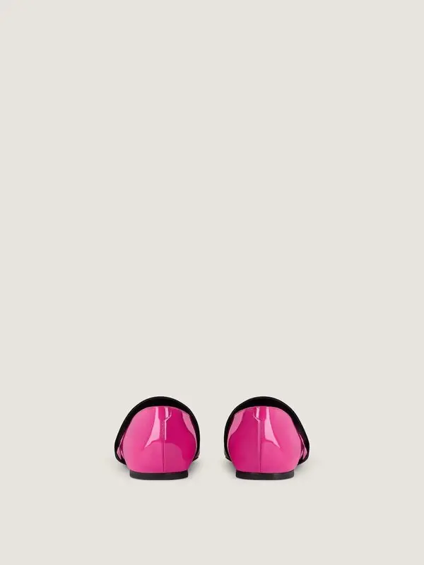 Givenchy Patent Leather Ballet Flats With Logo Strap - Fuchsia