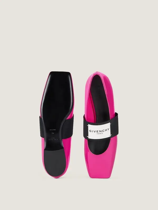 Givenchy Patent Leather Ballet Flats With Logo Strap - Fuchsia