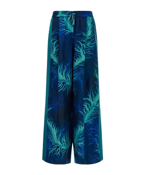 F.R.S FOR RESTLESS SLEEPERS Coral Print Wide-leg Trousers - Blue