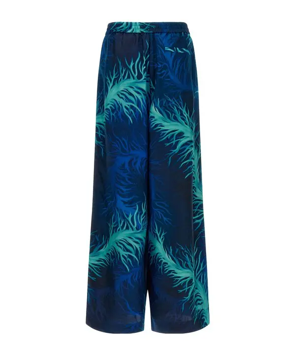 F.R.S FOR RESTLESS SLEEPERS Coral Print Wide-leg Trousers - Blue