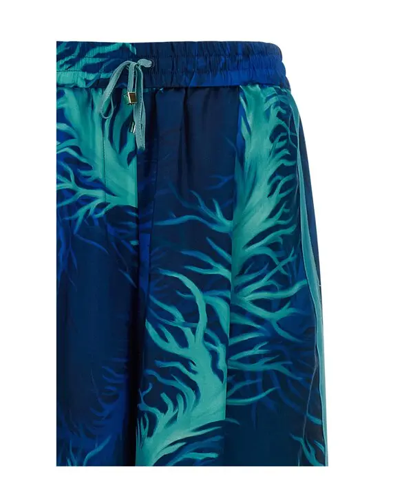 F.R.S FOR RESTLESS SLEEPERS Coral Print Wide-leg Trousers - Blue