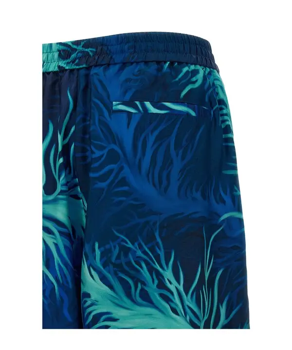 F.R.S FOR RESTLESS SLEEPERS Coral Print Wide-leg Trousers - Blue
