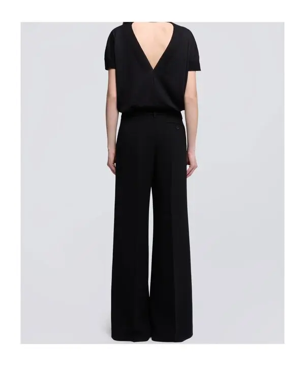 Aspesi High Waist Wide Leg Casual Pants - Black