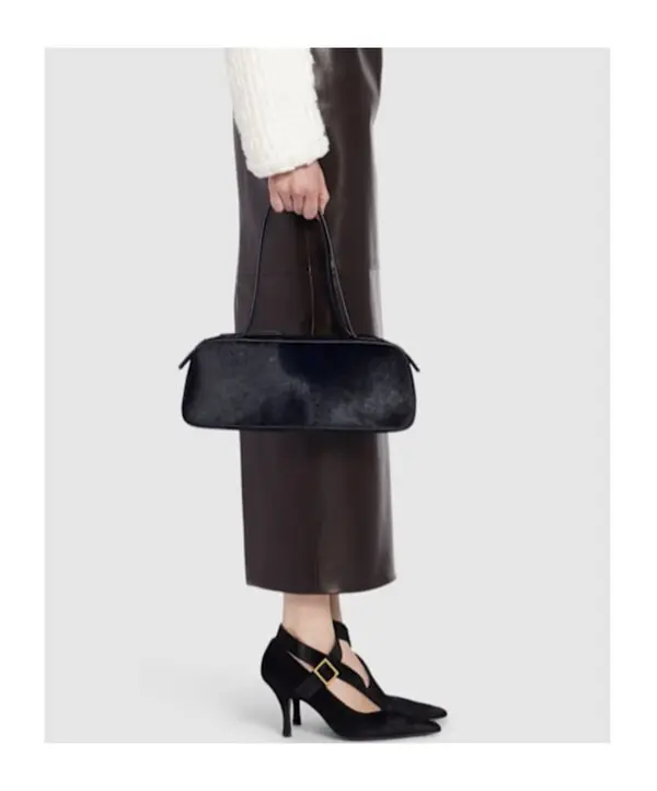 Khaite Simona Pony Skin Shoulder Bag - Black