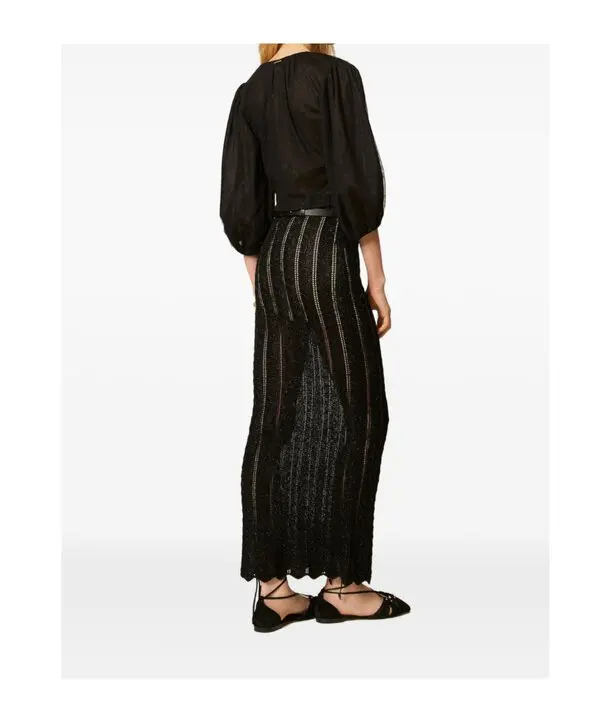 TWINSET Knitted Maxi Skirt With Openwork Hem