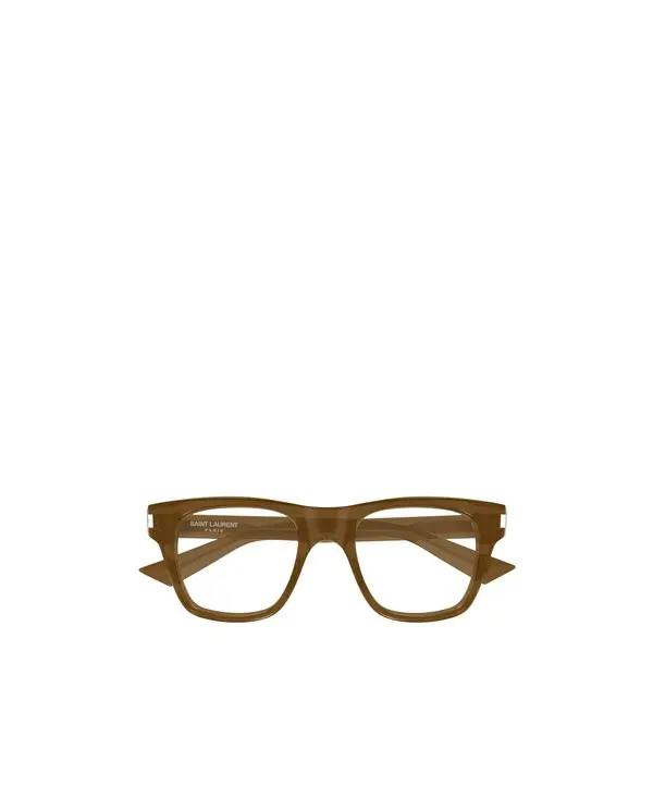 Saint Laurent Square Frame Eyeglasses - Brown