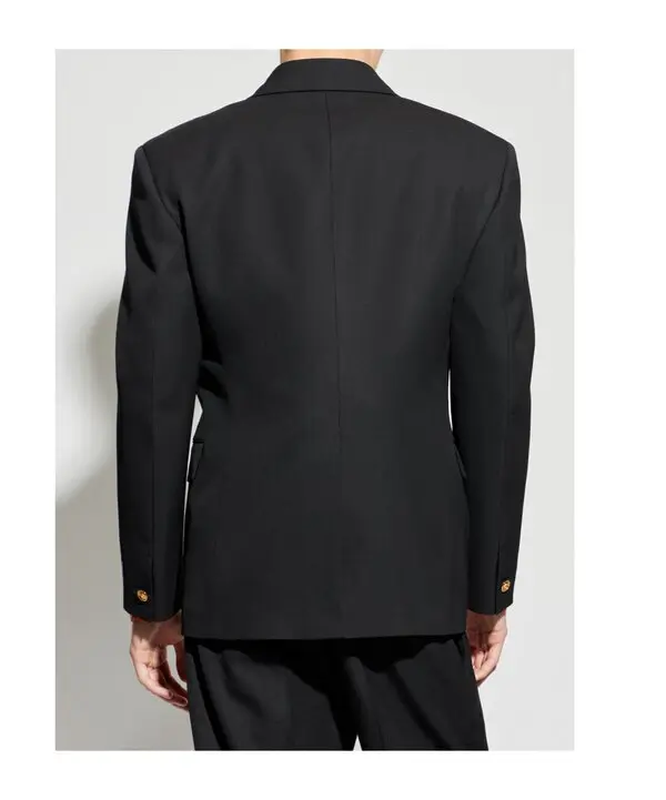 Versace Double-breasted Tailored Blazer - Black