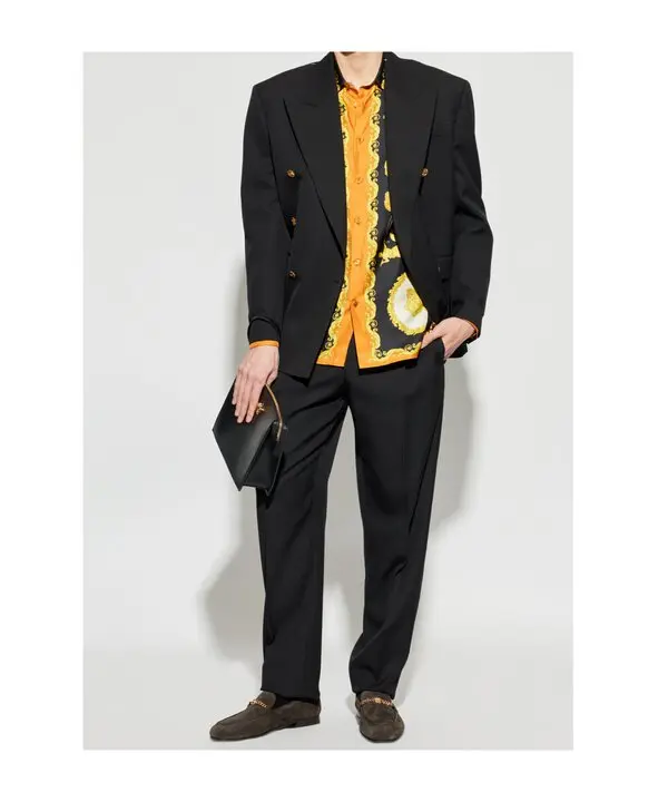 Versace Double-breasted Tailored Blazer - Black