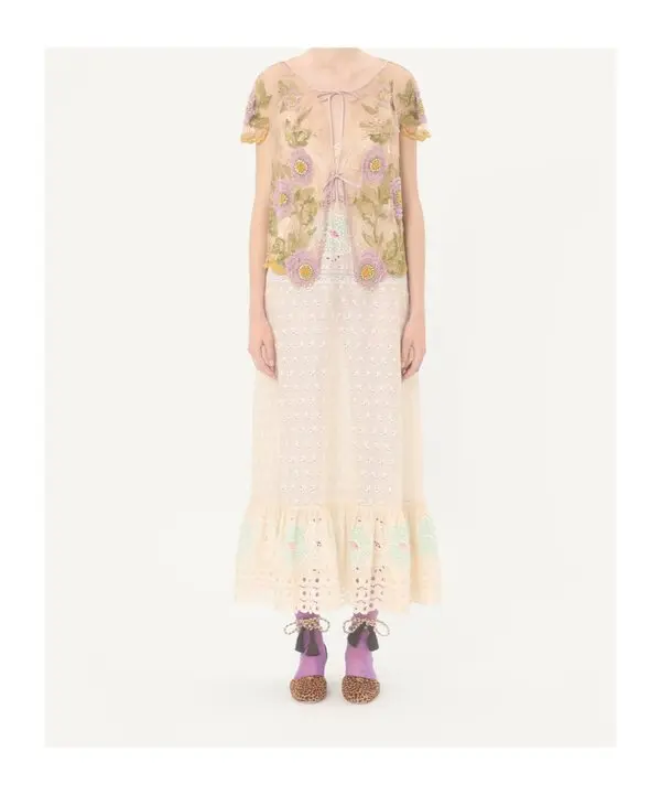 Valentino Garavani Embroidered Floral Short Sleeve Top