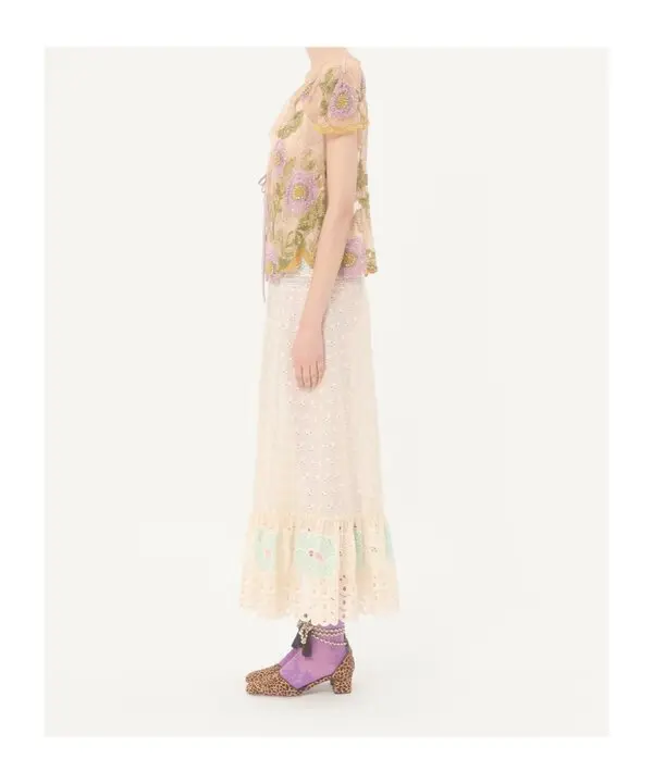 Valentino Garavani Embroidered Floral Short Sleeve Top