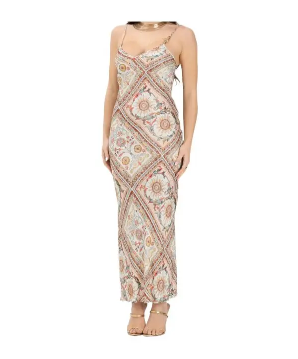 Just Cavalli All-over Print Long Dress - Beige