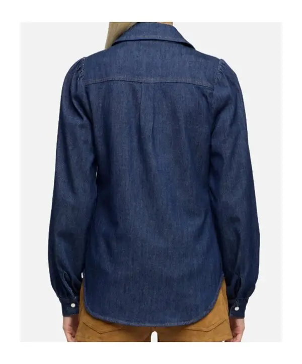 7 For All Mankind Puff Sleeve Shirt - Dark Blue
