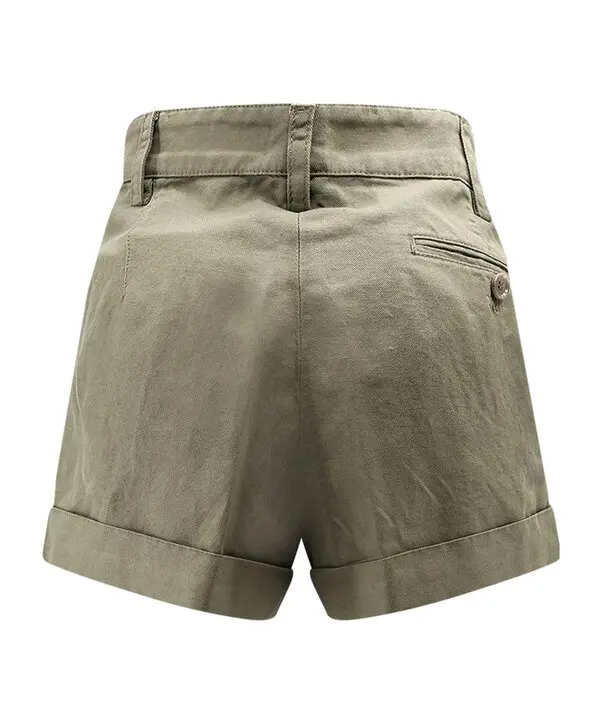 Aspesi Pleated Tailored Shorts With Cuffed Hem - Green