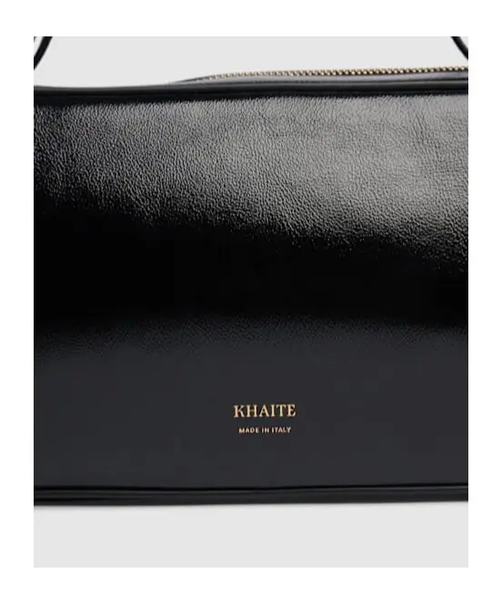 Khaite Simona Crackled Patent Shoulder Bag - Black