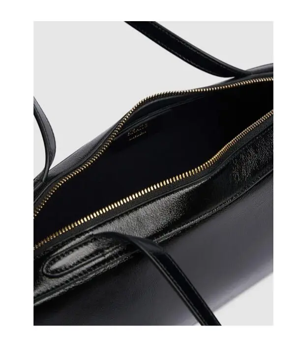Khaite Simona Crackled Patent Shoulder Bag - Black