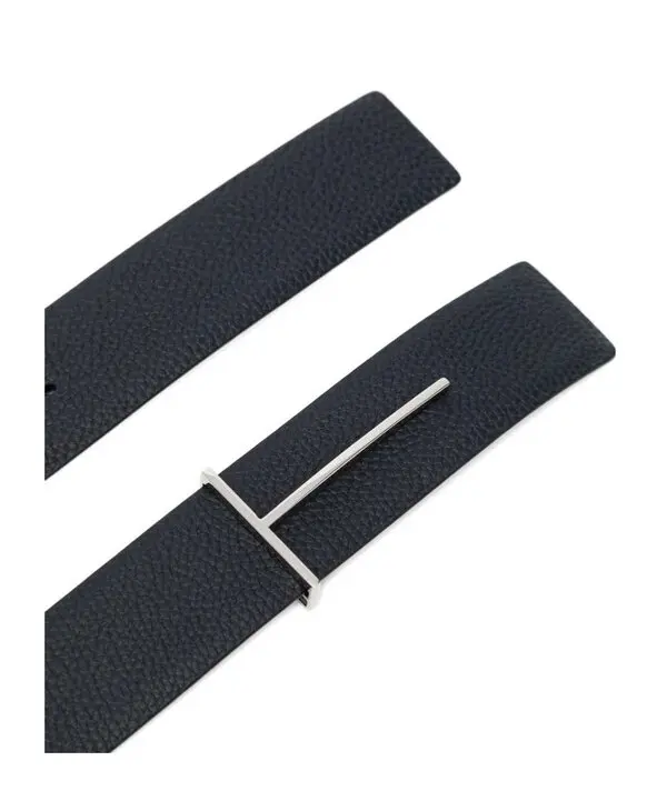 TOM FORD Leather Reversible Belt With Palladium-plated Buckle - Black