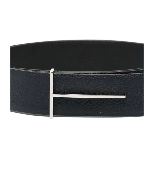TOM FORD Leather Reversible Belt With Palladium-plated Buckle - Black