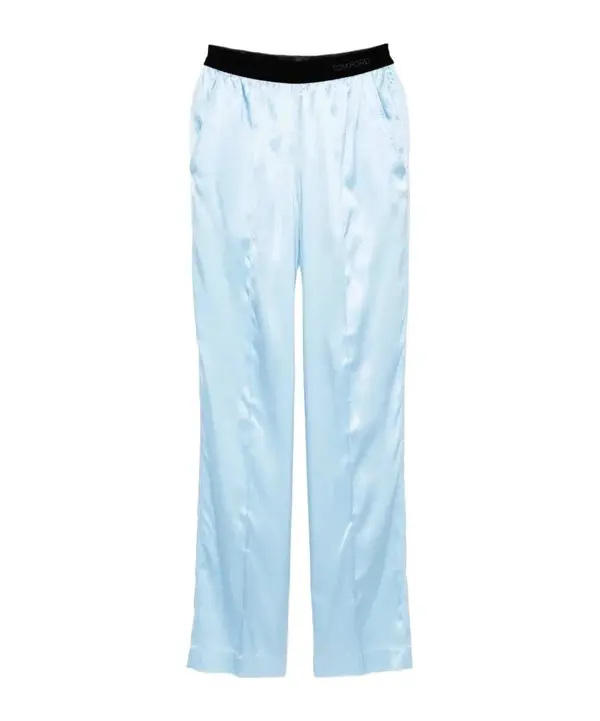 TOM FORD Satin Trousers - Blue