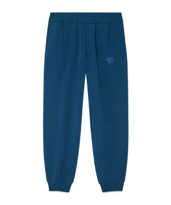 Versace Medusa-head Embroidered Sweatpants - Blue