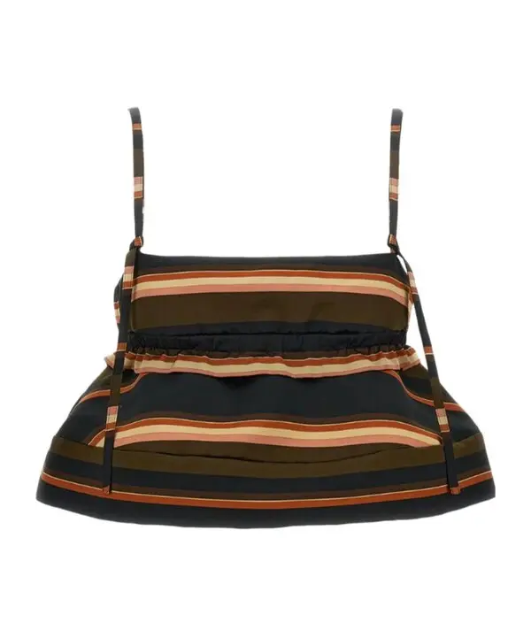 Sacai Striped Ruched Camisole Top
