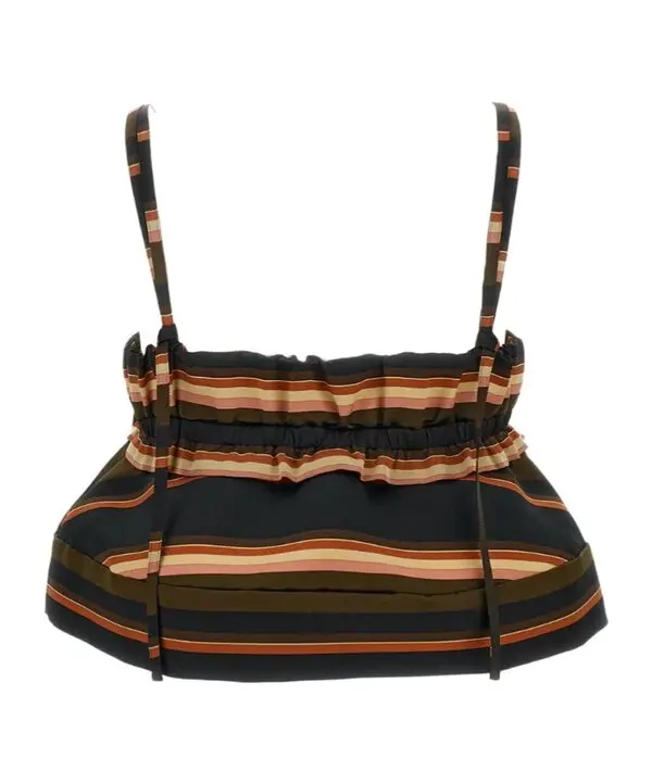 Sacai Striped Ruched Camisole Top