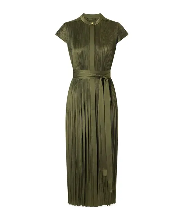 JOSEPH Phare Pleated Dress - Green
