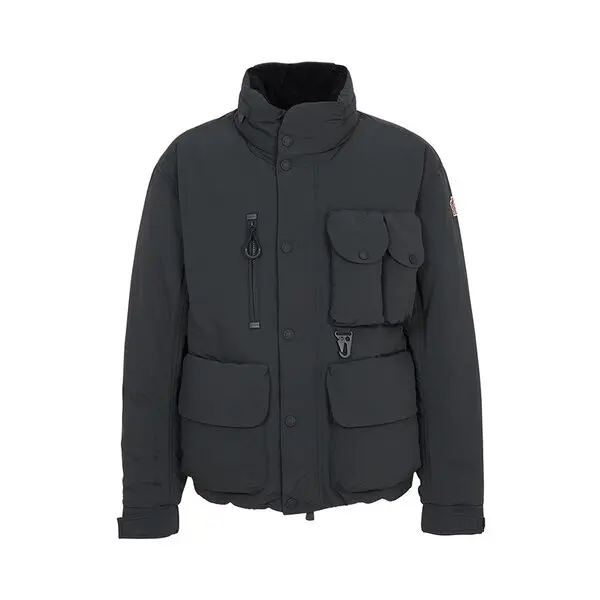Moncler Long-sleeved Down Jacket With Stand-up Collar - Black