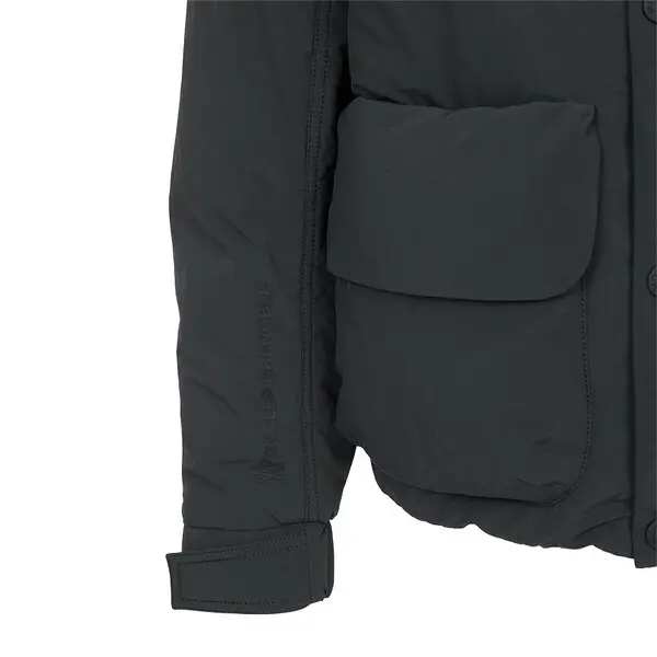 Moncler Long-sleeved Down Jacket With Stand-up Collar - Black